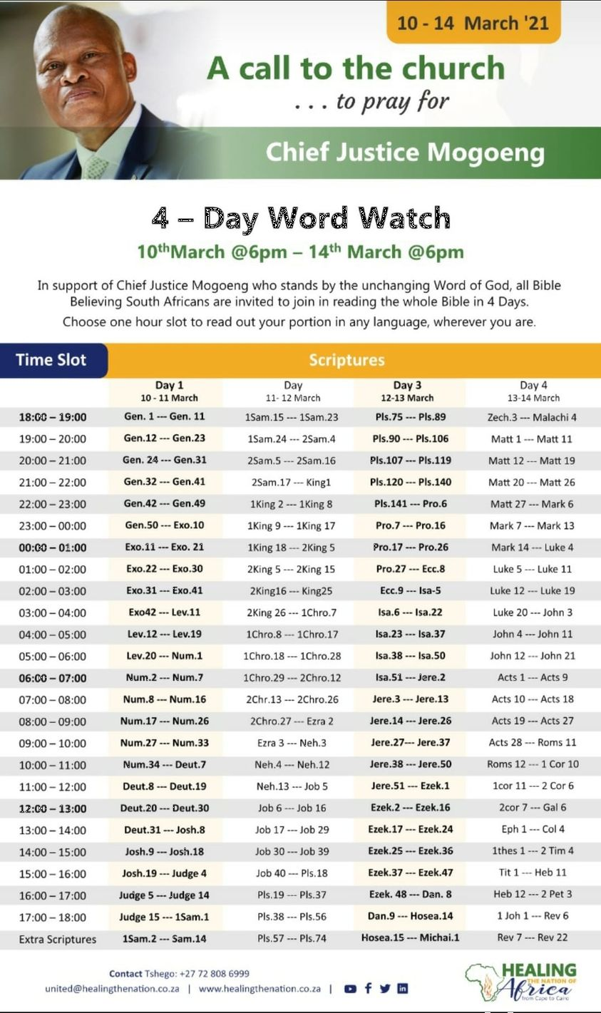 Call on Church to pray, fast for chief justice - gatewaynews.co.za