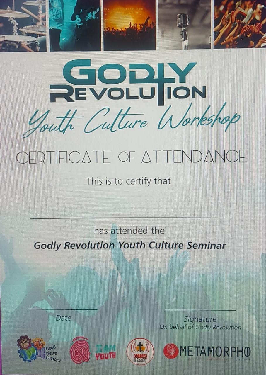 Youth pastor certificate Gatewaynews co za
