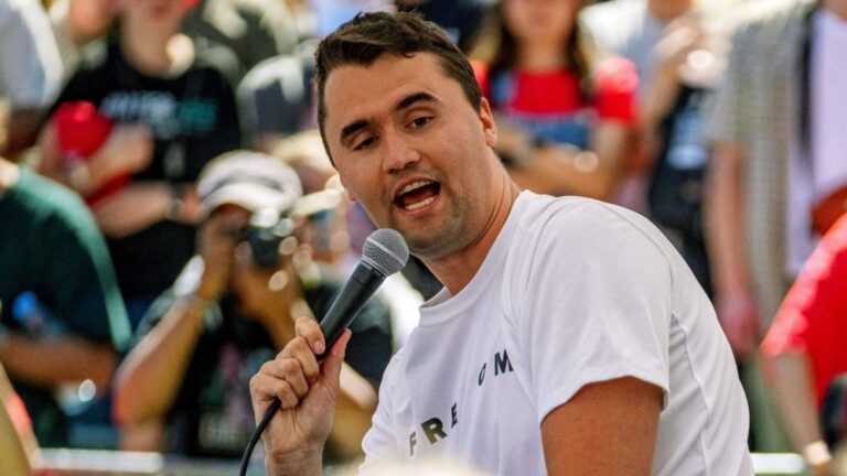 US flags at half mast as Christian, conservative activist Charlie Kirk ...